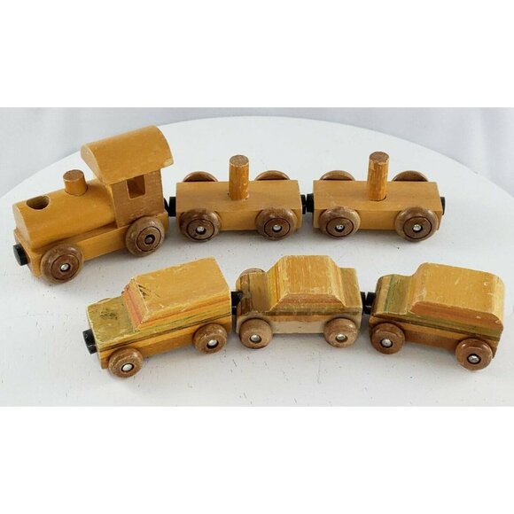 Unbranded | Toys | Vintage Inlaid Wooden Magnetic Double Decker Train ...